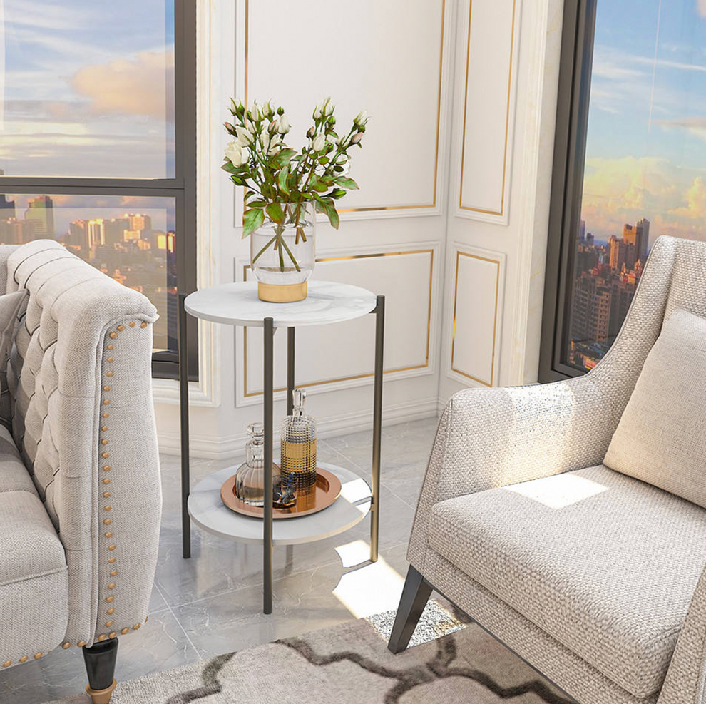 Alba Marble Stone Side Table - Black – Interior Ave